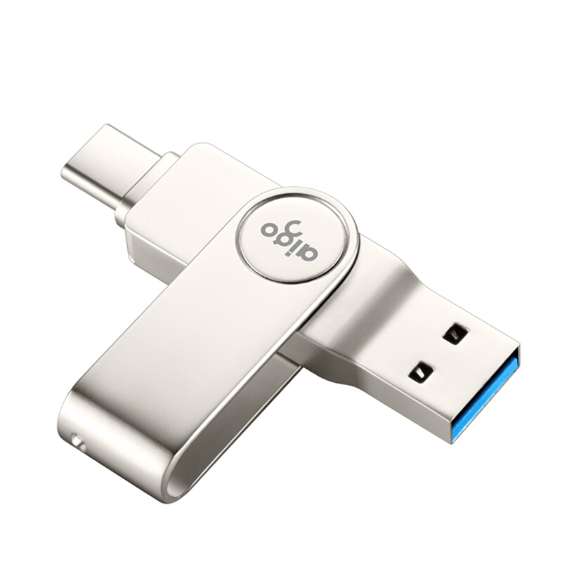 爱国者 aigo U盘 U356 64G (银) Type-C USB3.1 手机U盘 炫酷高速款 双接口手机电脑用-融创集采商城