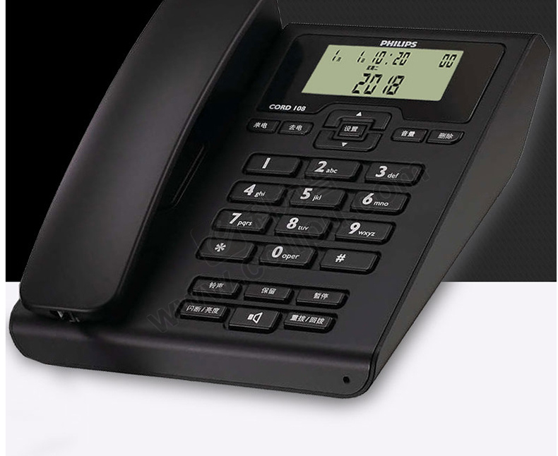 飞利浦 PHILIPS 电话机 CORD108 免电池 (白色)-融创集采商城