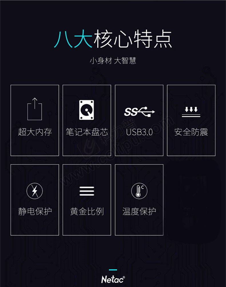 朗科 Netac 移动硬盘 K218 1TB (黑)-融创集采商城