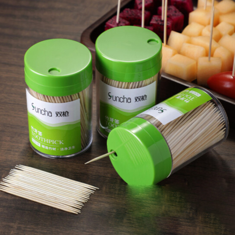 双枪 一次性竹制牙签 YQ1251 直径5*7cm 500支/筒 8筒/盒 256筒/箱 新老包装随机发货-融创集采商城